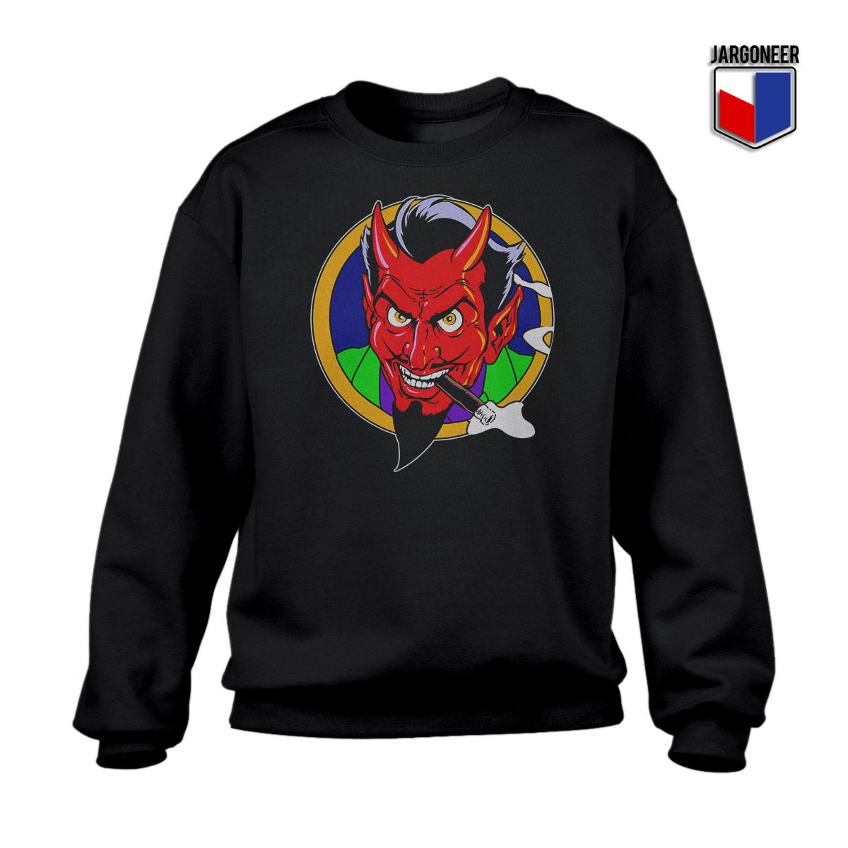 The Red Devil Face Crewneck Sweatshirt Cool Designs | Jargoneer.com