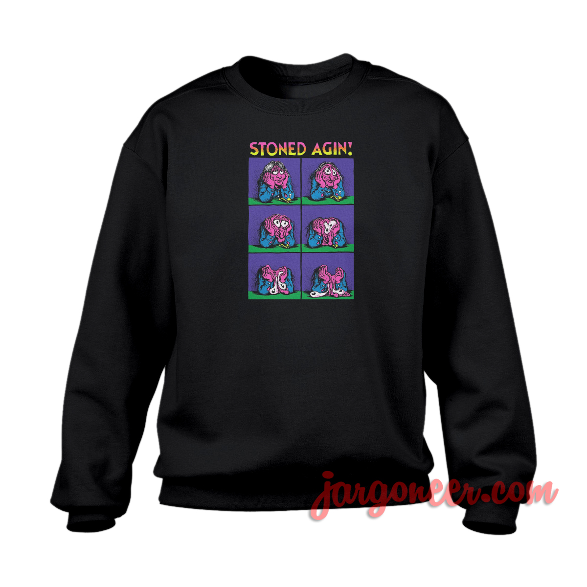Stoned Again Crewneck Sweatshirt Design by jargoneer.com