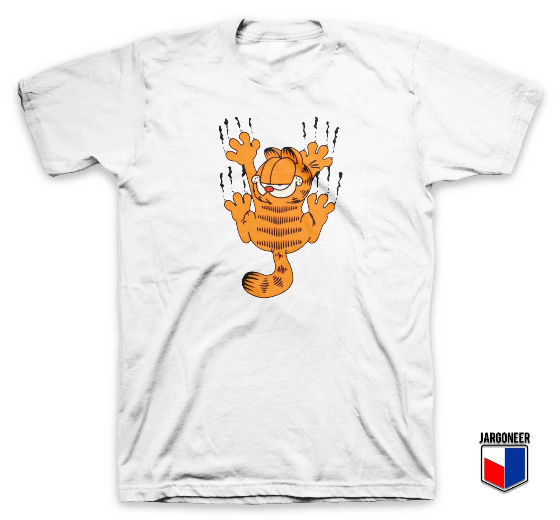 Buy Now Garfield Scratching T Shirt with Unique Graphic Jargoneer